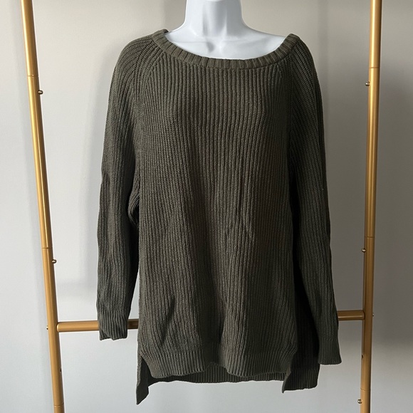 Express | Sweaters | Express Oversized Olive Green Sweater | Poshmark